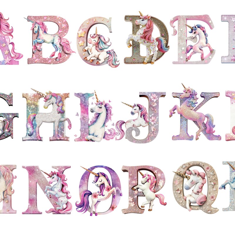 Unicorn Letters - Etsy