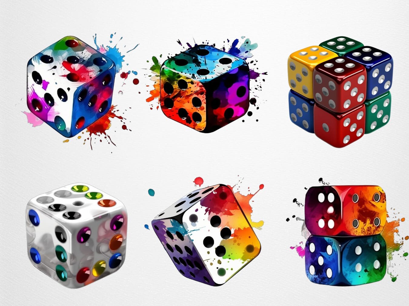 Dice Clip Art Watercolor 26 PNG Images Clipart Junk - Etsy