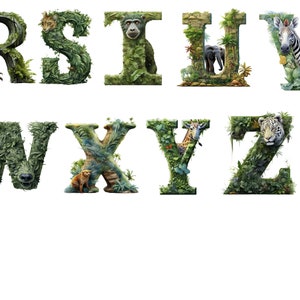 Jungle FONT Png, Jungle Alphabet Png, Jungle Png Cut Files for Cricut ...