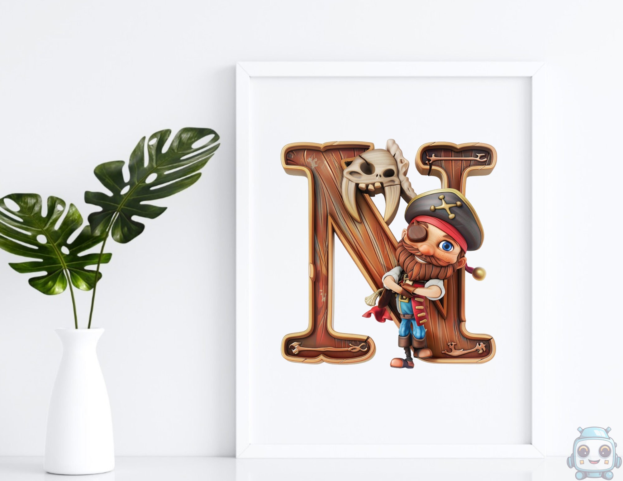 Watercolor Pirate Alphabet Clipart, PNG Digital Files on Transparent ...