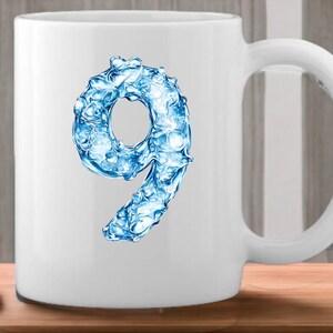 Ice Numbers Watercolor Clipart, Numbers Clipart, PNG Individual Images ...