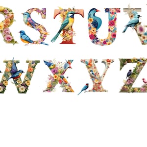 Birds Alphabet Clipart, Alphabet, Transparent Background, High Quality ...