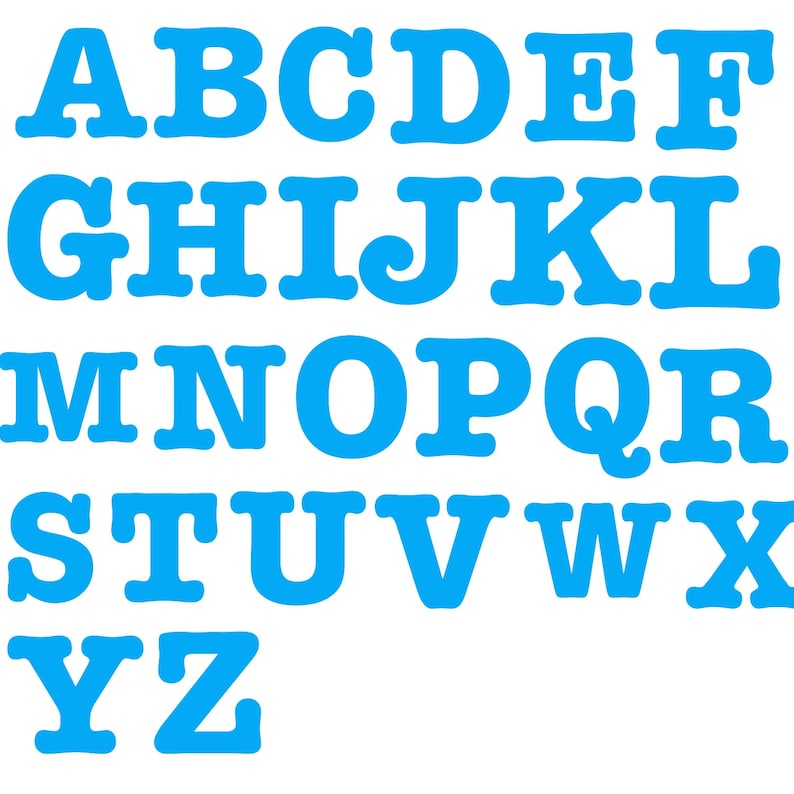 Blue Alphabet Letters and Numbers Wedding Lettering - Etsy