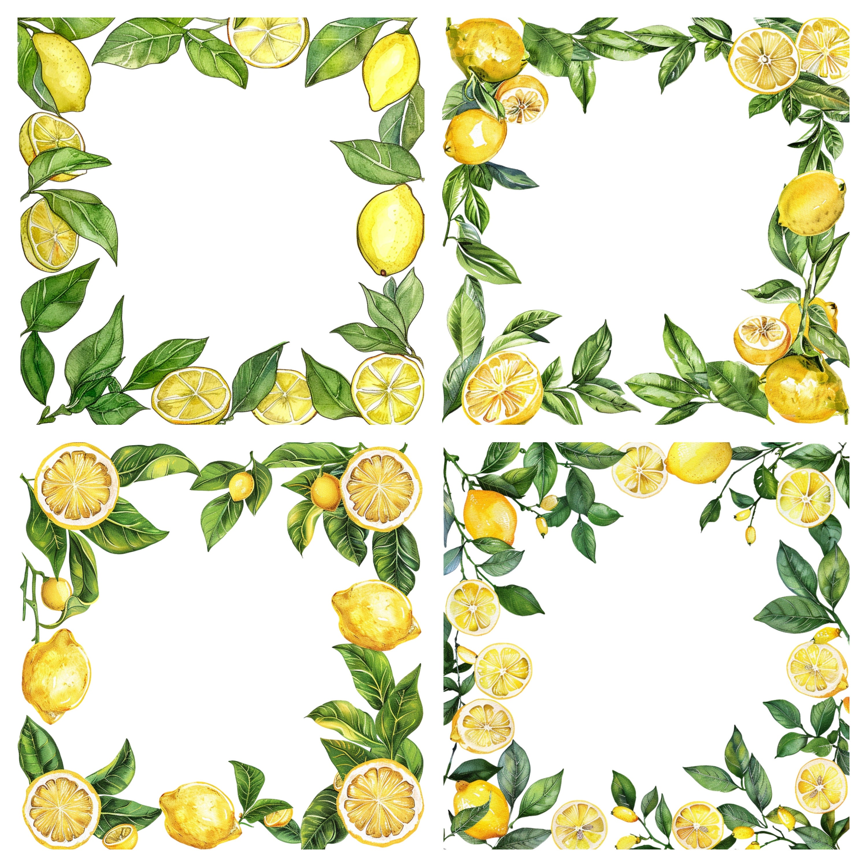 Watercolor Lemon Frames Clipart, Lemon Clipart, Frames Borders, PNG ...
