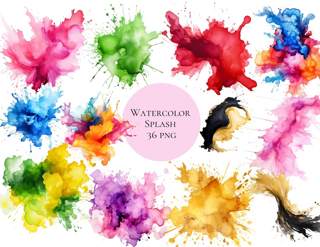 Watercolor Splash, Splash, Colorful Splah, Transparent Background, High ...