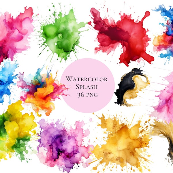 Watercolor Splash - Etsy