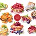 Watercolor Fruit Pies Clipart, PNG Individual Images on Transparent ...
