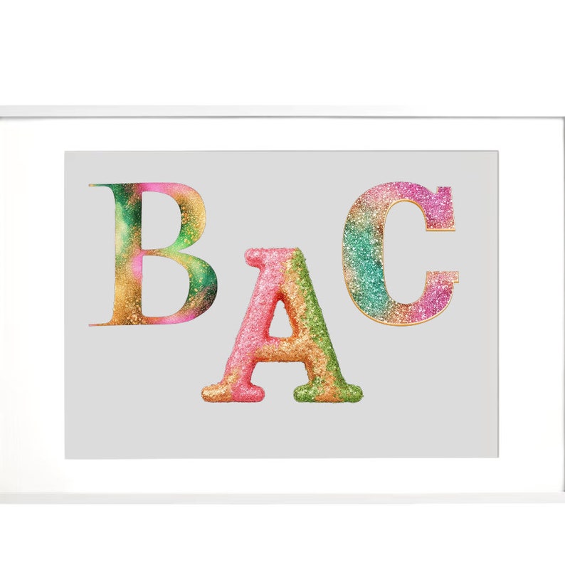 Glitter Alphabet Clipart 12x12 Commercial Use Transparent - Etsy