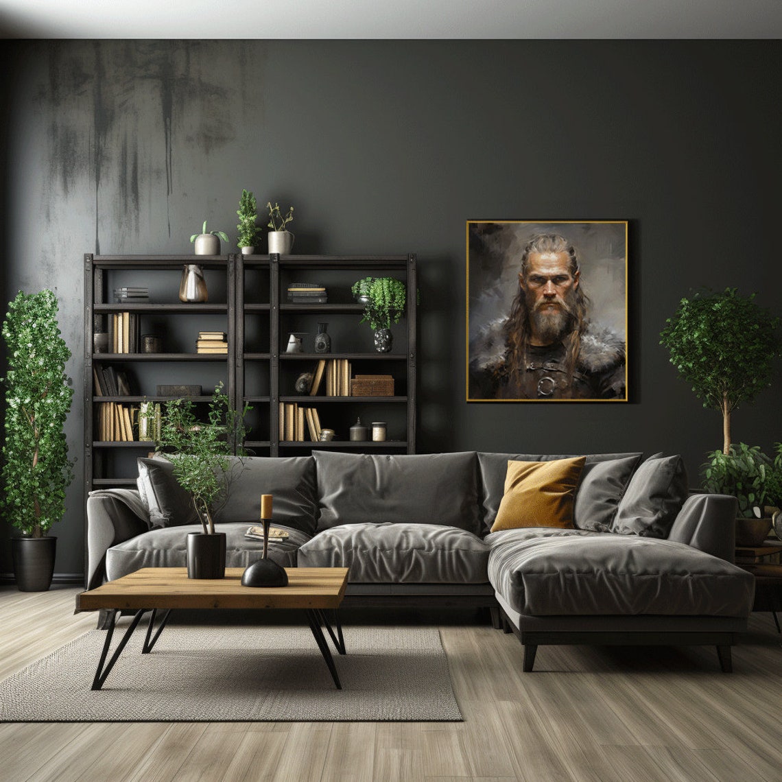 King Ragnar Ragnar Lothbrook Viking Art Viking Warrior Present for Dad ...