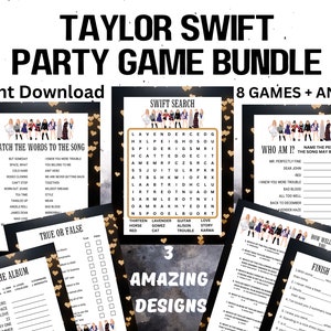 Taylor Swift Party Games, Instant Download Printable, Birthday Party ...