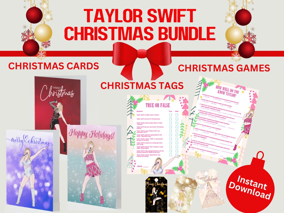 Taylor Swift Inspired Christmas Bundle Instant Download - Etsy