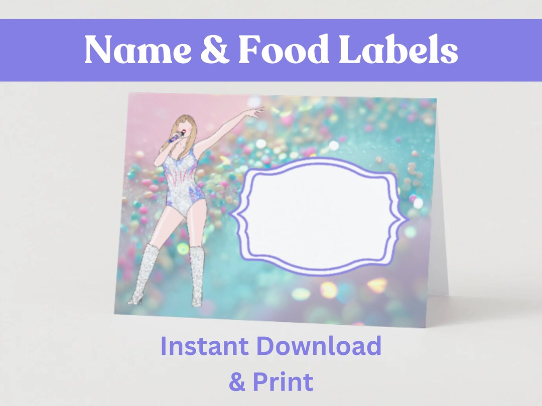 Taylor Swift Name & Food Labels, Instant Download Printable, Birthday ...