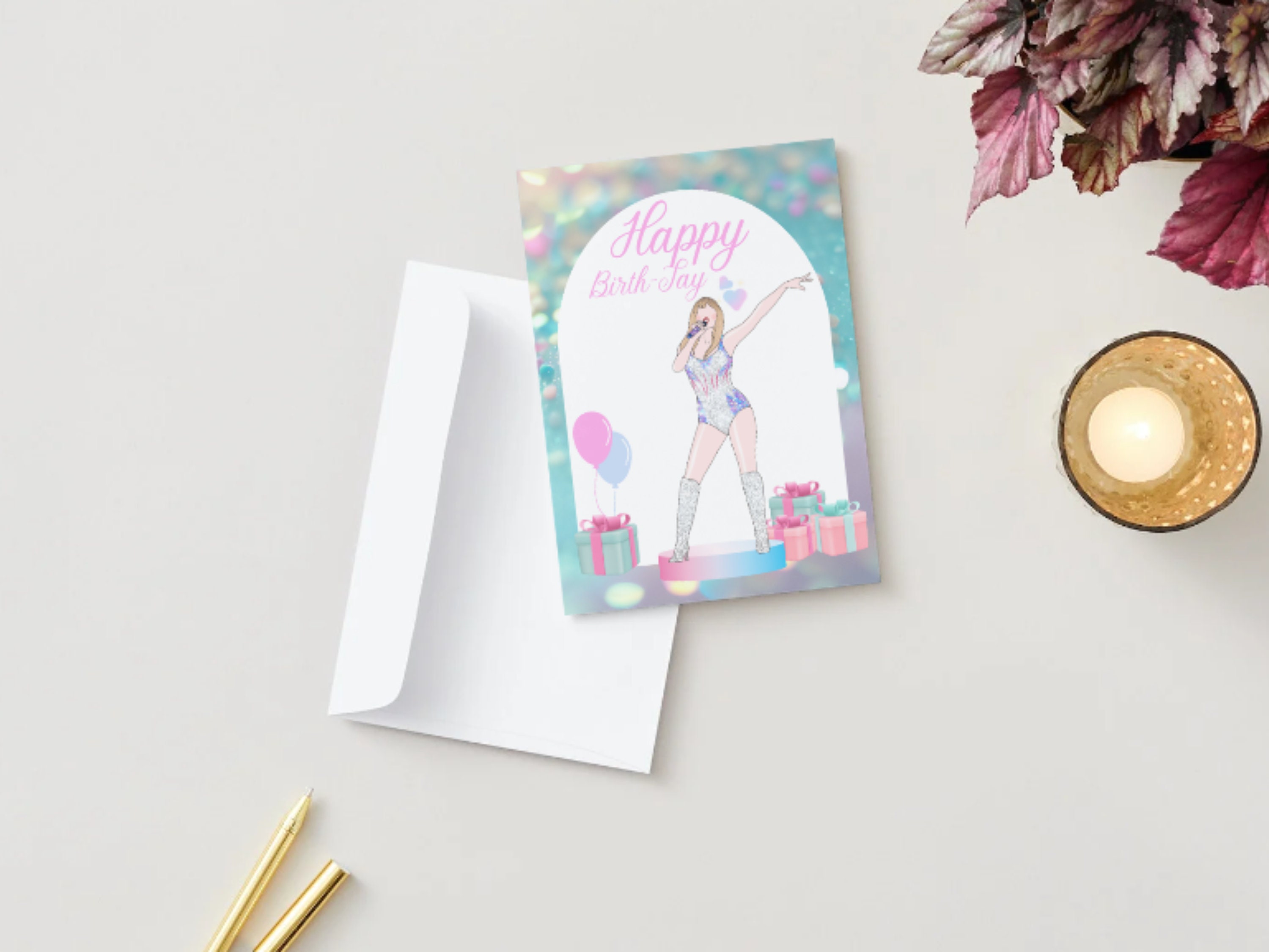 Taylor Swift Birthday Card, Instant Download Printable, Birthday Party ...