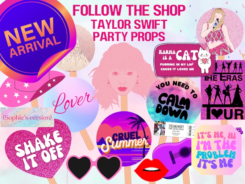 Taylor Swift Inspired Eras Tour Party Banner, Party Bunting, Instant ...