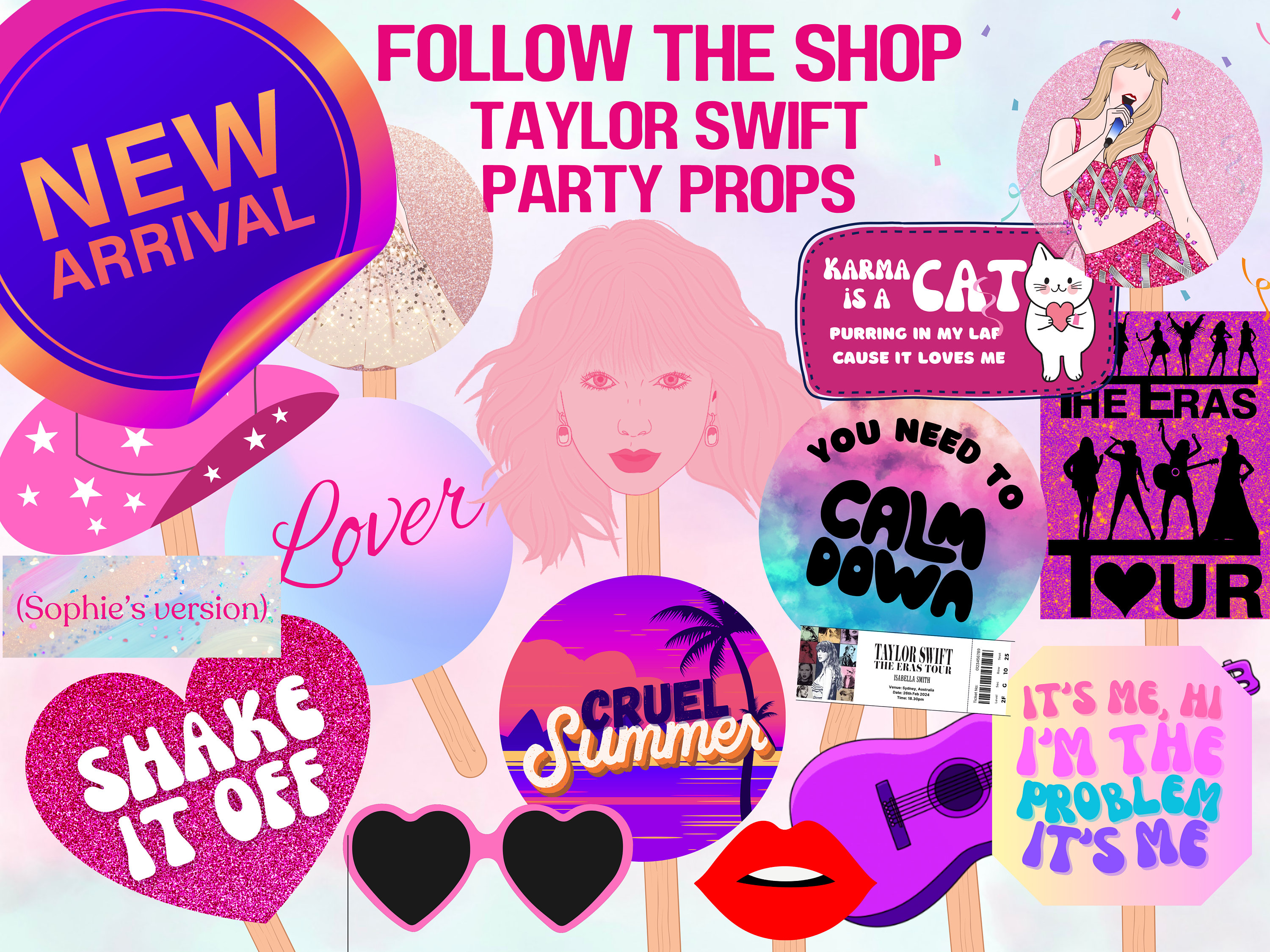 Taylor Swift Inspired Eras Tour Party Banner, Party Bunting, Instant ...