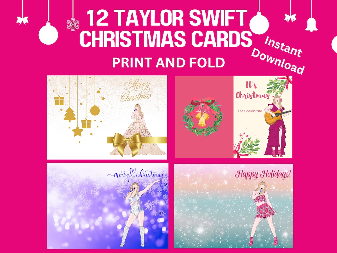 Taylor Swift Inspired Christmas Cards, Instant Download Printable ...