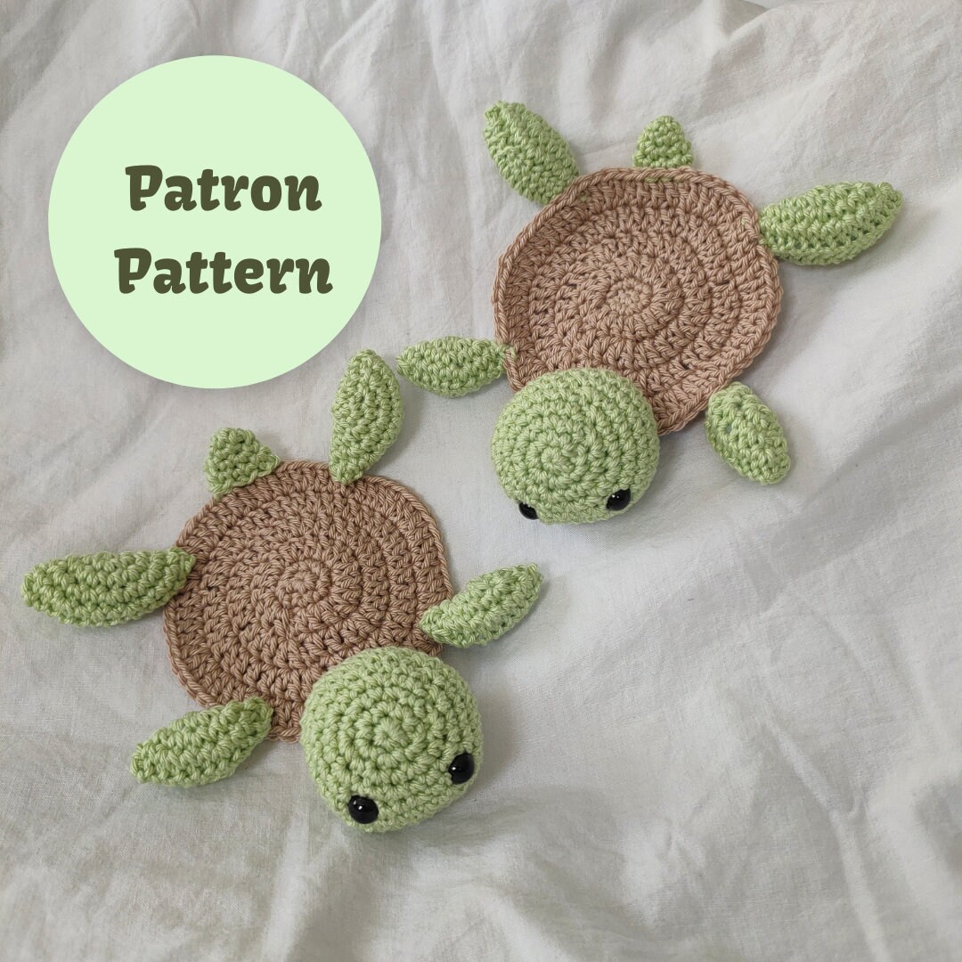 Crochet Turtle Coaster Pattern - Etsy