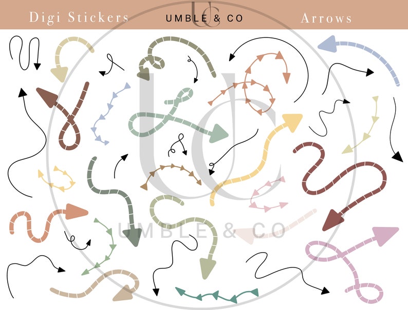Arrow Digital and Printable Hand Drawn Trendy Unqiue Mini - Etsy
