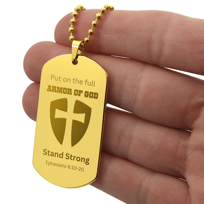 Armor of God Christian Dog Tag Necklace - Etsy