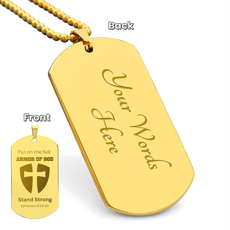 Armor of God Christian Dog Tag Necklace - Etsy