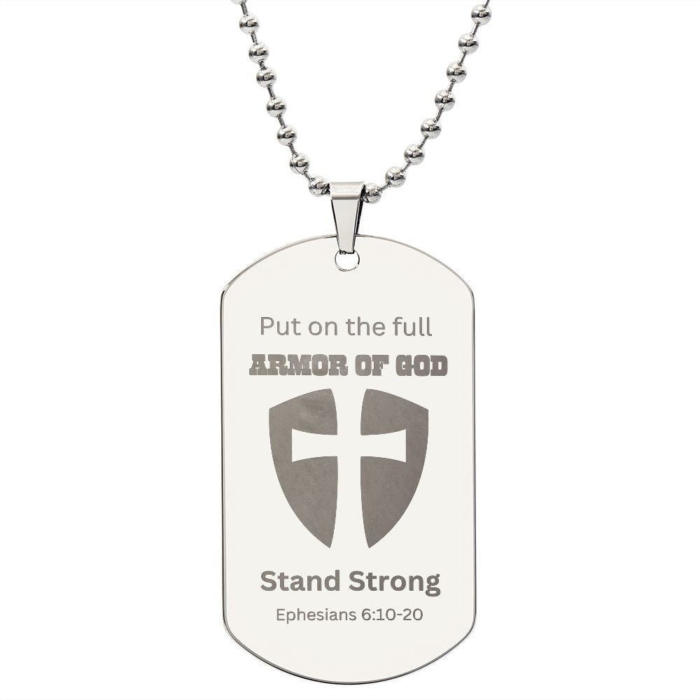Armor of God Christian Dog Tag Necklace - Etsy