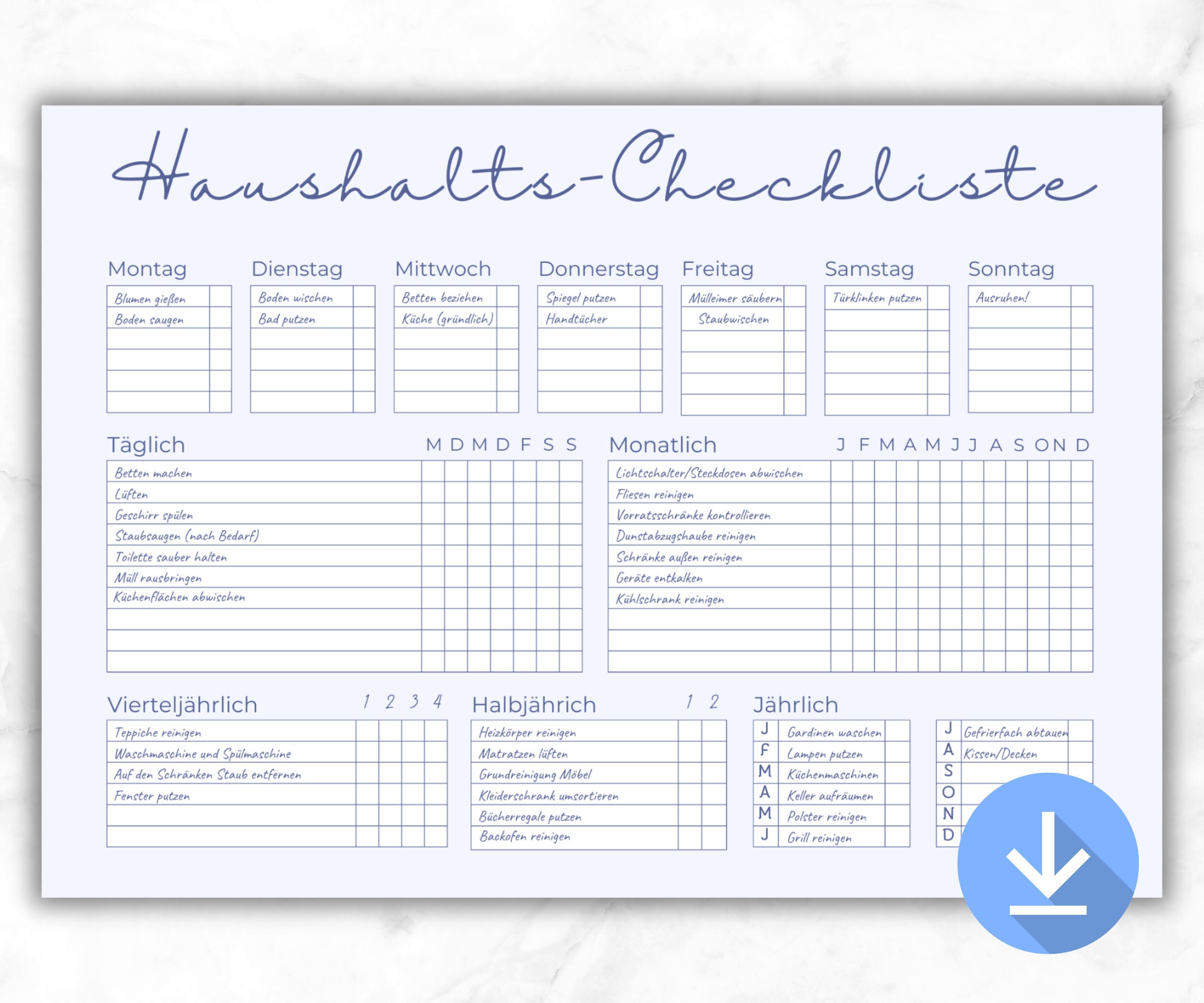 Elegantes Checkliste Haushalt Pdf Fotos