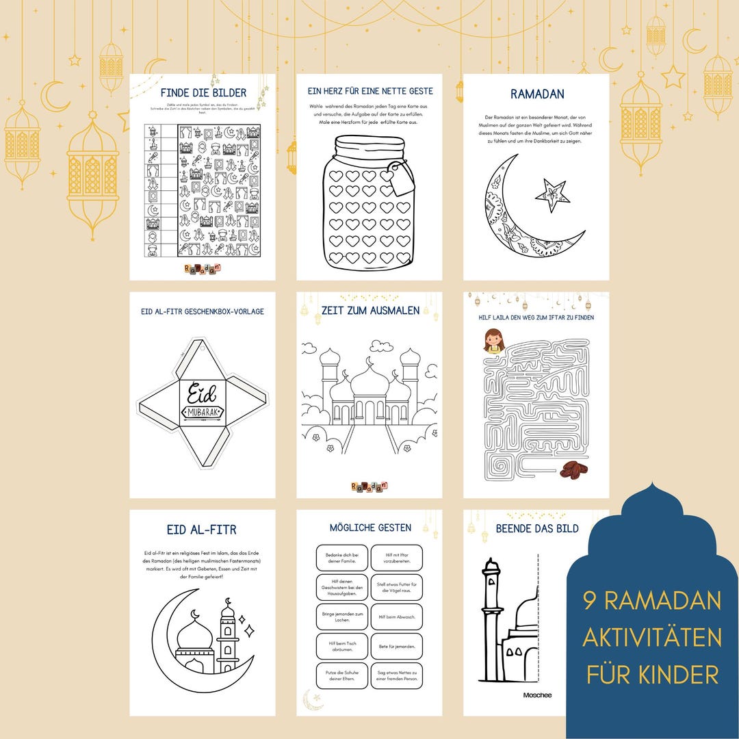 Islamic Games for Kids Ramadan Activities to Print - Etsy