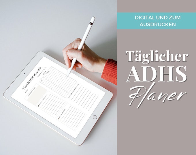 ADHS Planer für Erwachsene, ADHS Planer zum Ausdrucken, ADHS Planer ...