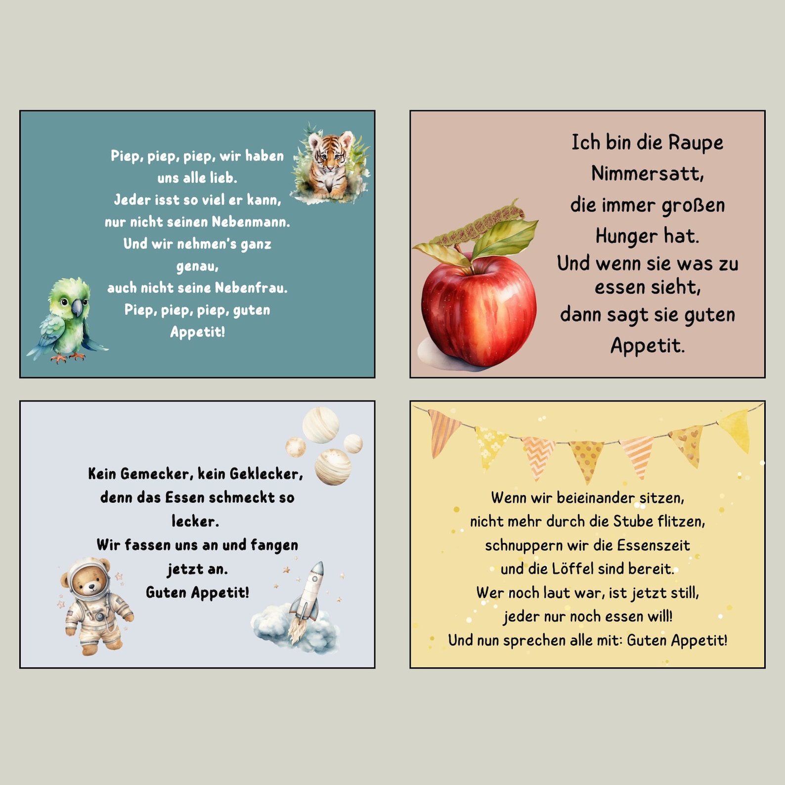 Tischsprüche Kita 30 Tischsprüche Krippe Kindergarten zum Ausdrucken Kita Portfolio Vorlagen ...