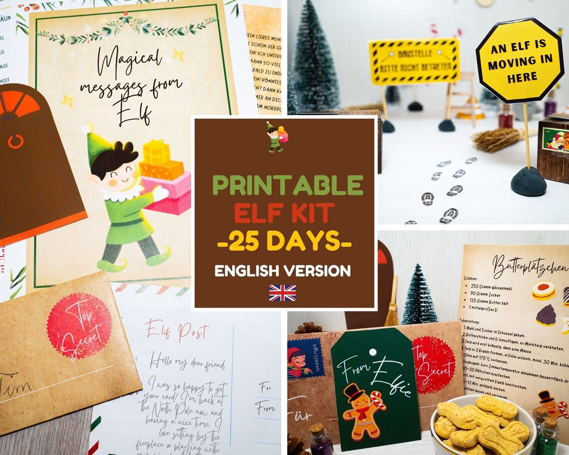Christmas Elf Activity Kit Printable 25 Days of Elf Activities Elf ...