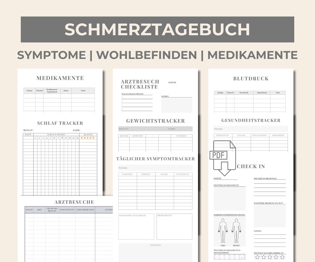 Schmerztagebuch Vorlage zum Ausdrucken, Schmerzprotokoll herunterladen ...