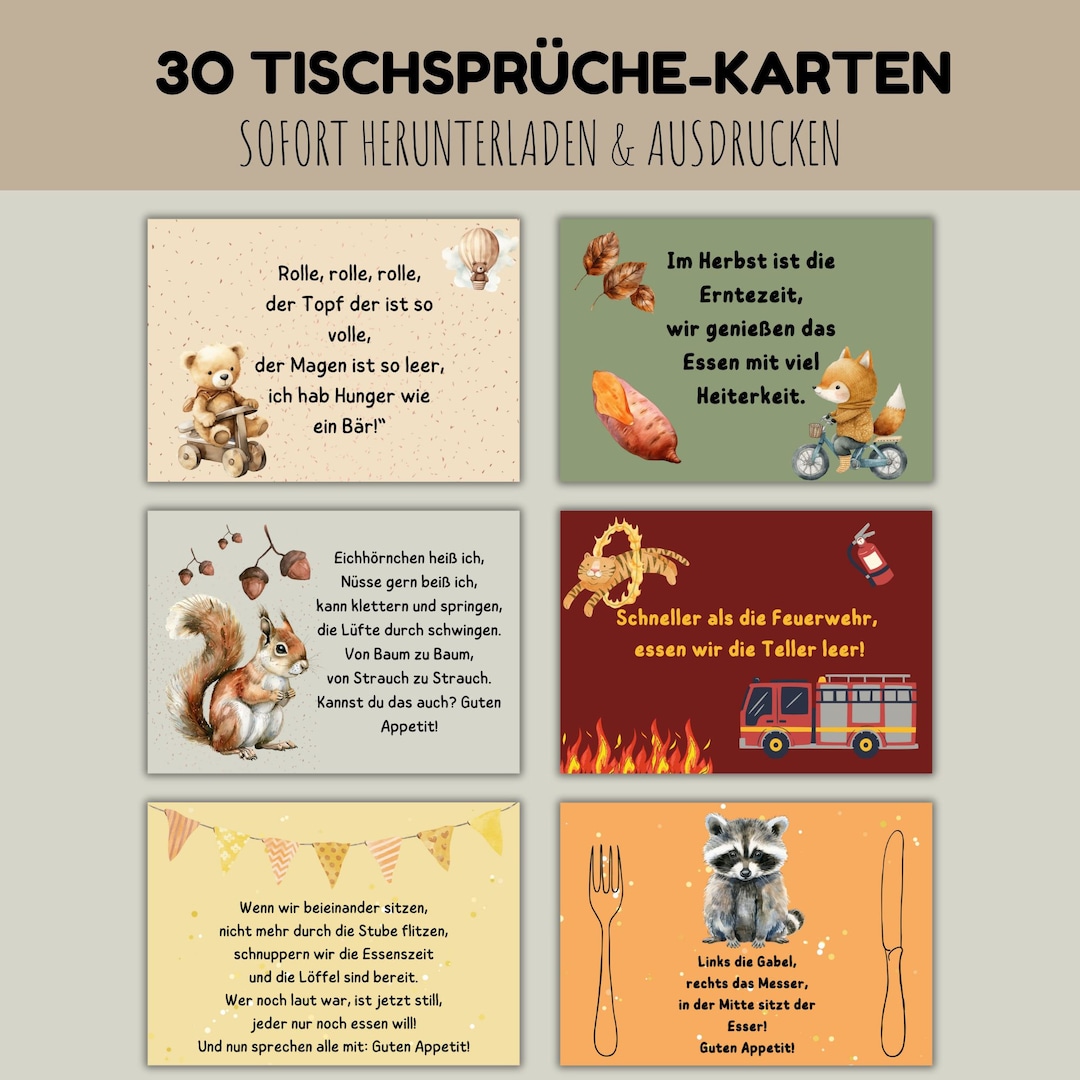 Tischsprüche Kita 30 Tischsprüche Krippe Kindergarten zum Ausdrucken Kita Portfolio Vorlagen ...
