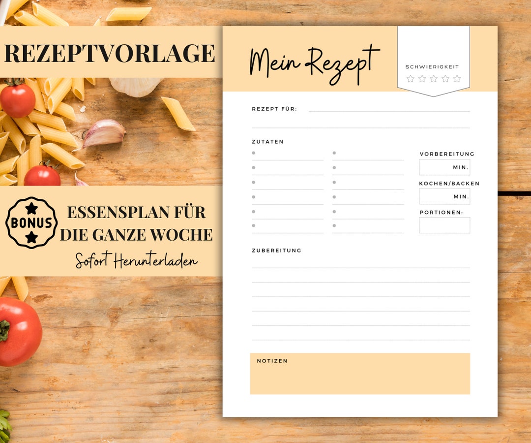 Recipe Template to Fill Out, Template Recipe A4 and A5, DIY Recipe Book ...