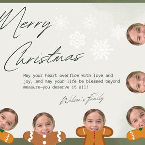 Personalized Gingerbread Christmas Card | Editable Canva Template With ...