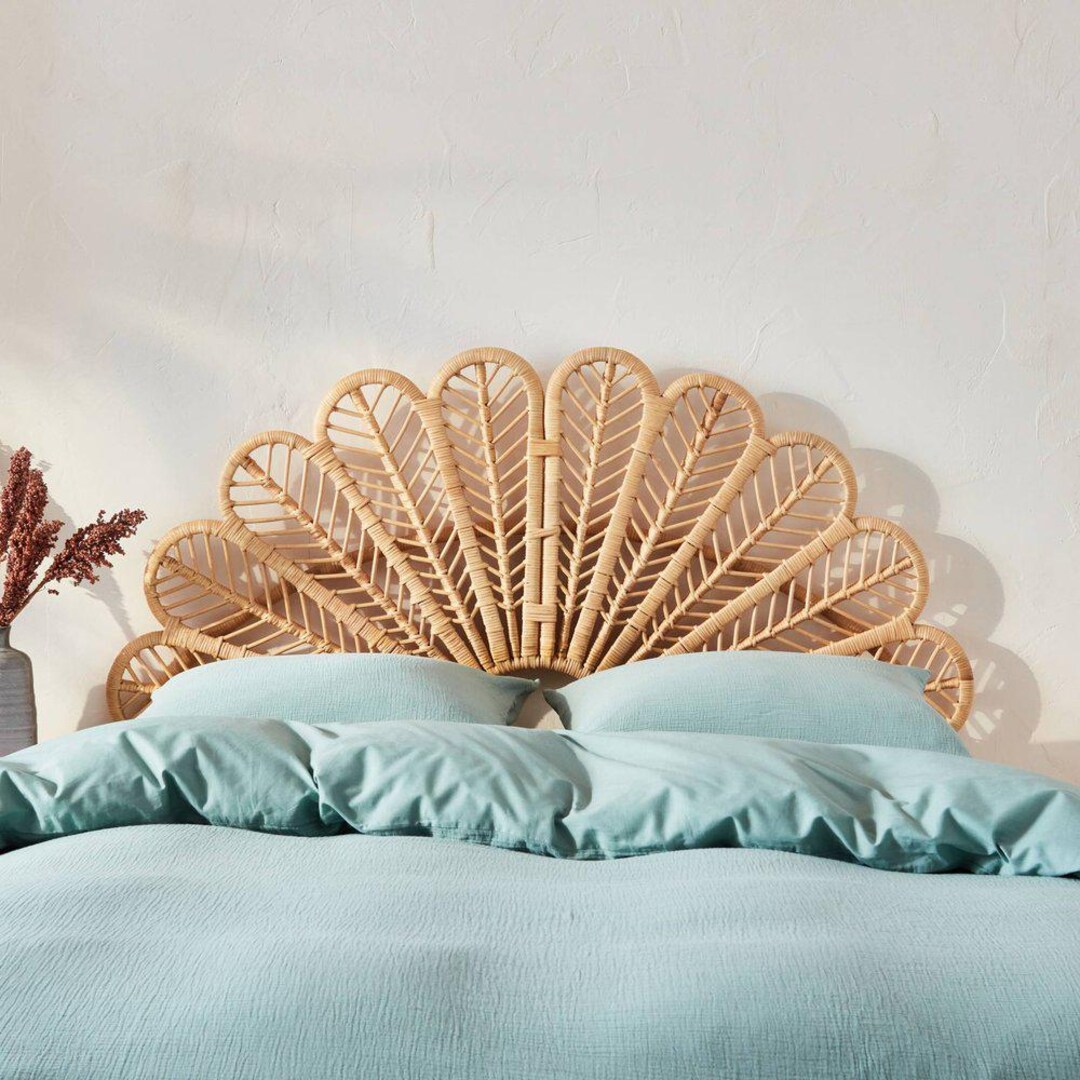 Rattan Headboard, Rattan Bed, Wall Mount Headboard, Arch Wa.ll Decal ...