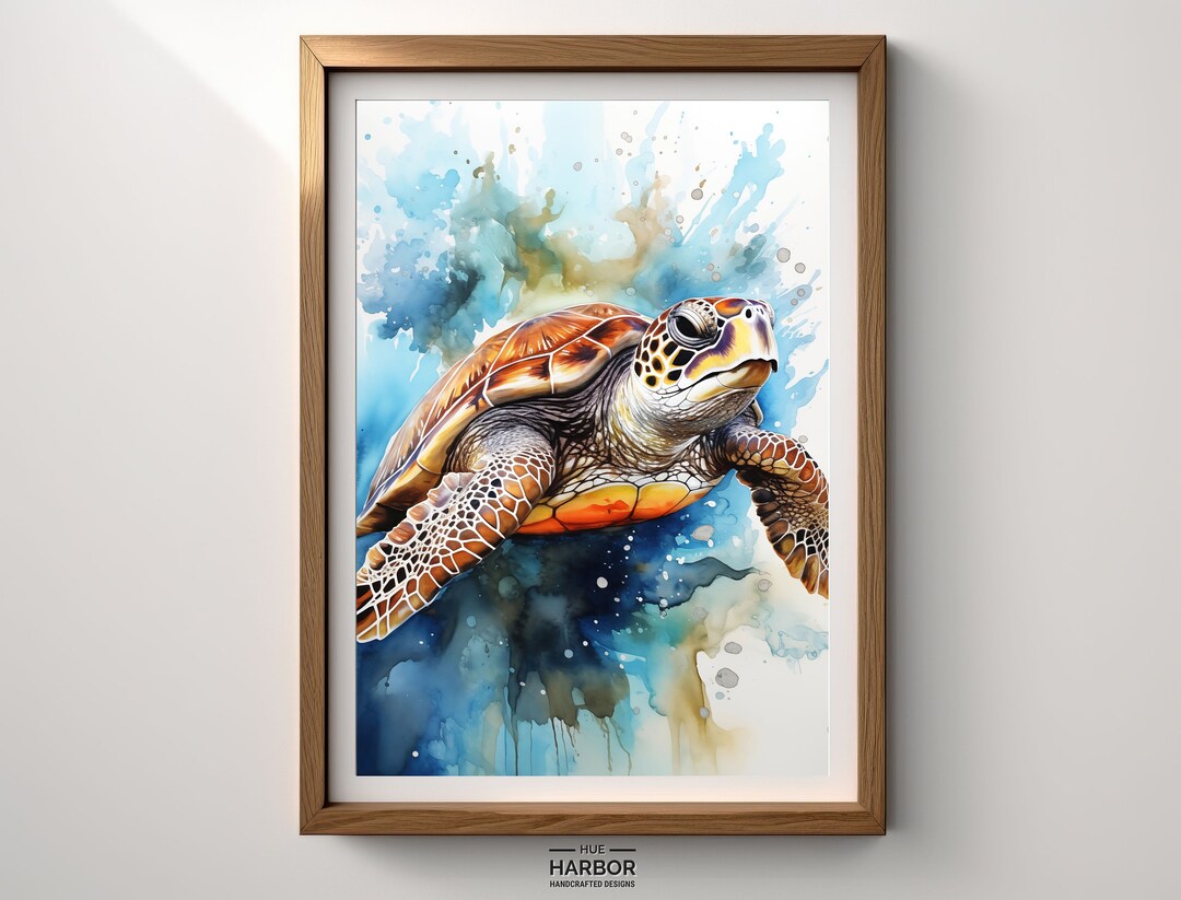 Watercolor Painting Turtle - Digital Art in High Resolution Quality ...