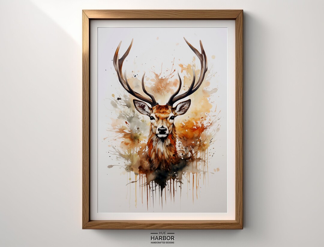 Watercolor Painting Deer - Digital Art in High Resolution Quality ...