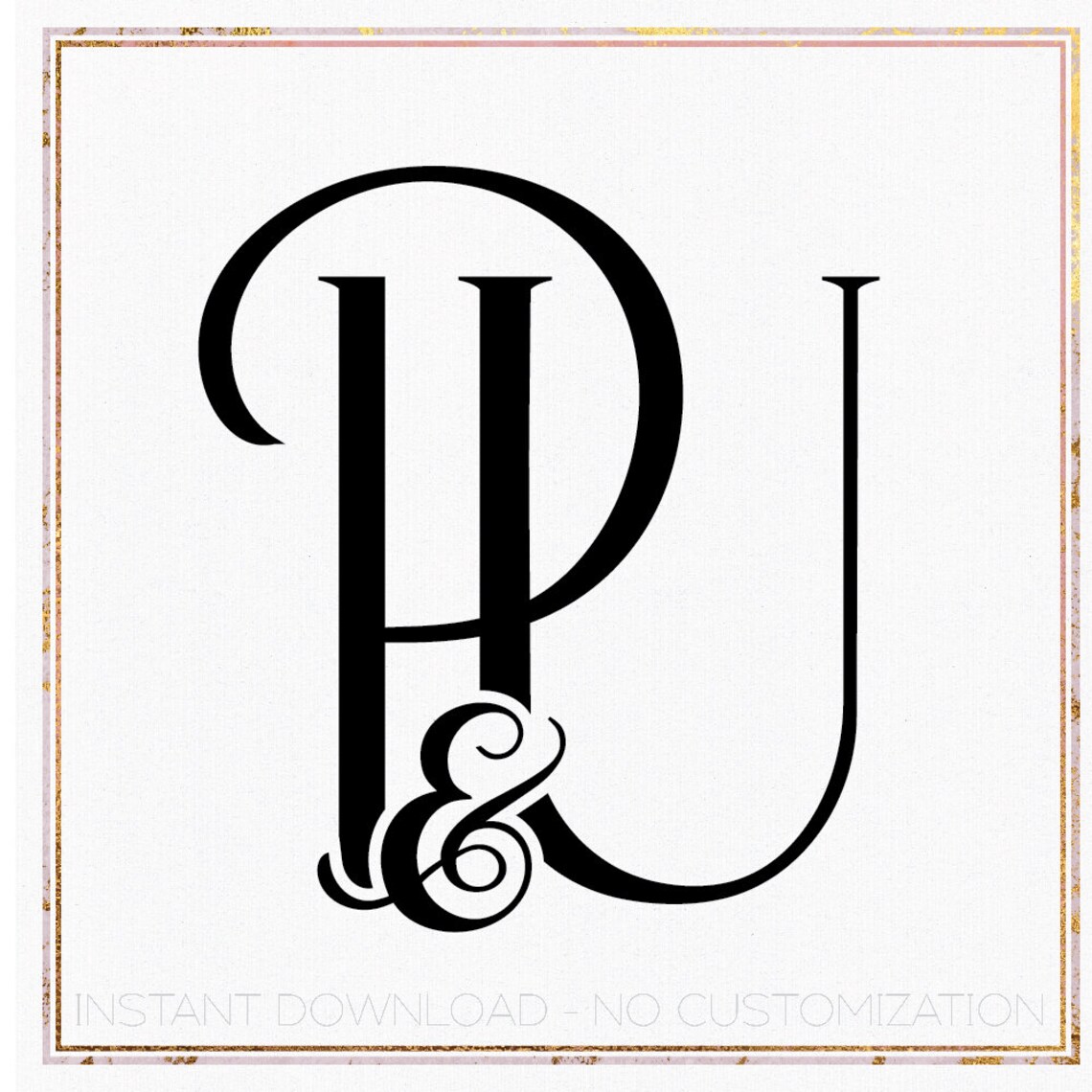 Modern Wedding Monogram, Premade Logo Design, Wedding Couple Logo ...