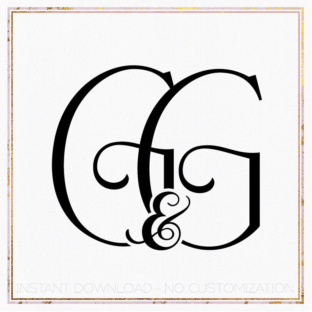 Modern Wedding Monogram, Chic Logo, Stylish Wedding Couple Logo ...