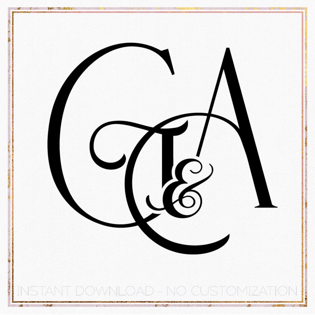 Modern Wedding Monogram, Premade Logo Design, Wedding Couple Logo ...