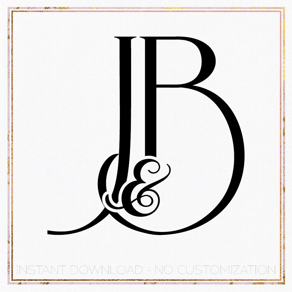 Modern Wedding Monogram, Premade Logo Design, Wedding Couple Logo ...