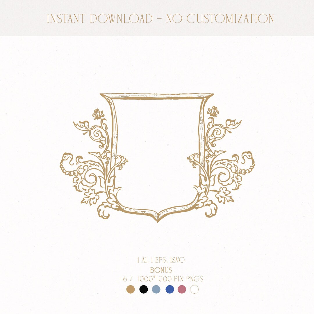 Vintage Wedding Crest for Unique Wedding Invitations and Personalized ...