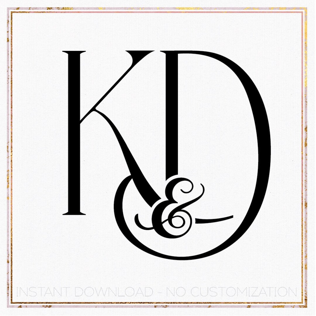 Minimalist Wedding Monogram for Frosted Wedding Sign and Monogrammed ...