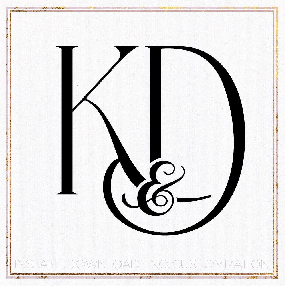 Modern Wedding Monogram, Premade Logo Design, Wedding Couple Logo ...