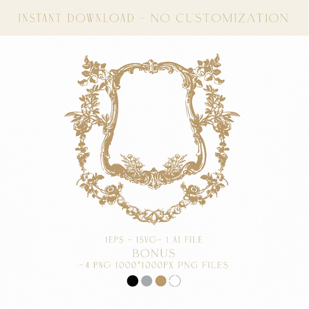 Vintage Monogram Crest Digital Download, Wedding Crest Design for ...