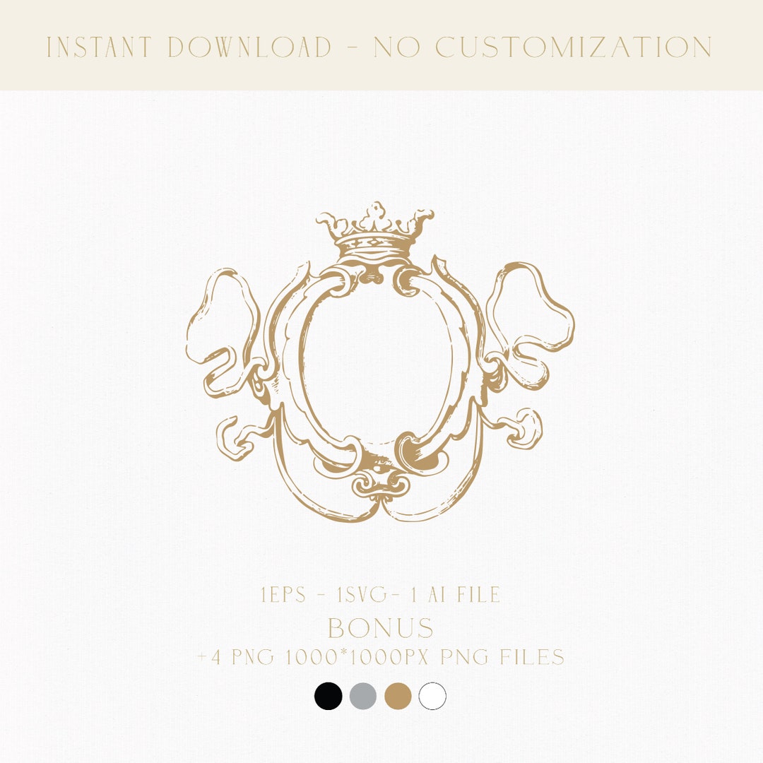 Vintage Monogram Crest for 20th Anniversary Gift and Personalized ...