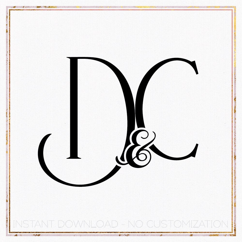 Modern Wedding Monogram, Premade Logo Design, Wedding Couple Logo ...
