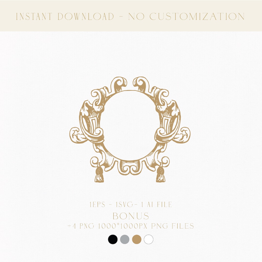 Antiqued Wedding Crest Template, Vintage Monogram (digital Download) - Etsy