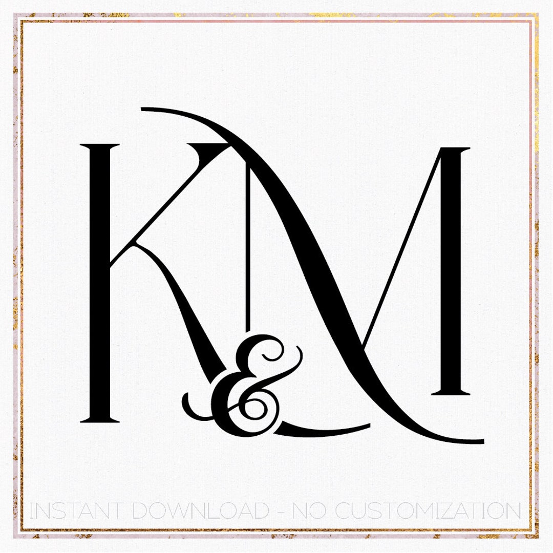 Modern Wedding Monogram, Premade Logo Design, Wedding Couple Logo ...