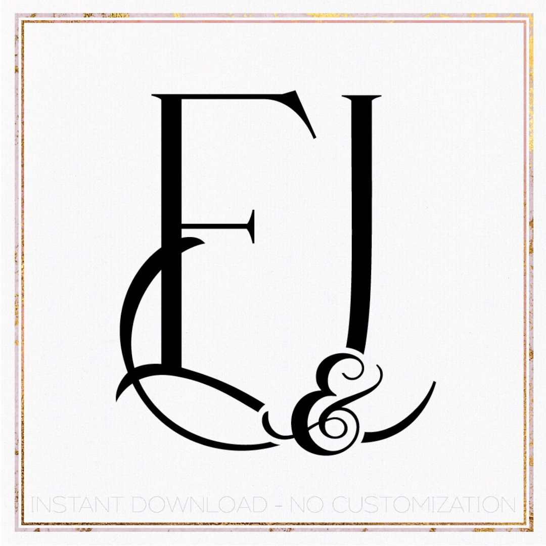 Minimalist Wedding Monogram Logo, Initial EJ (digital Download) - Etsy
